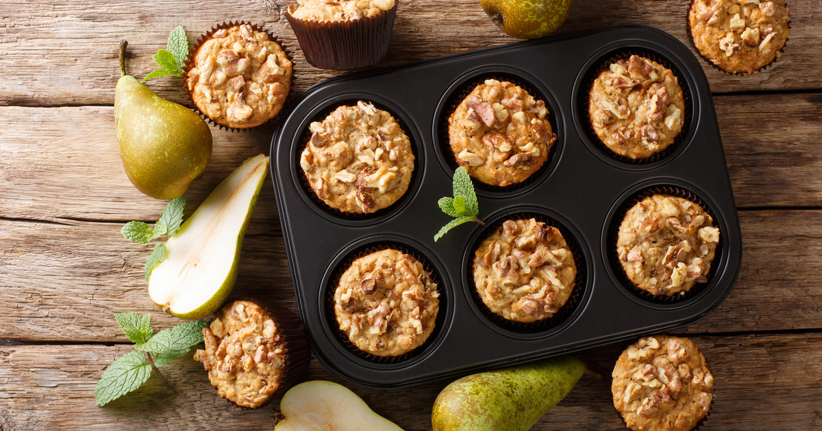 Mennyei körtés-diós muffin fél óra alatt: elronthatatlan bögrés süti ...